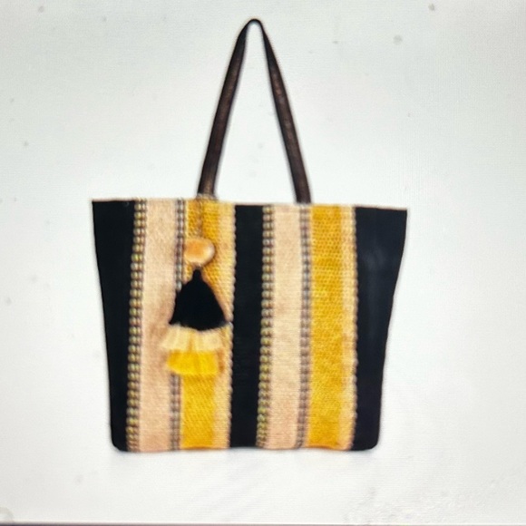 America & Beyond | Bags | Copper Craft Striped Jute Tote Bag | Poshmark